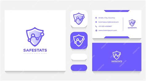 Premium Vector Security Shield Statistics Logo Template And Business Card