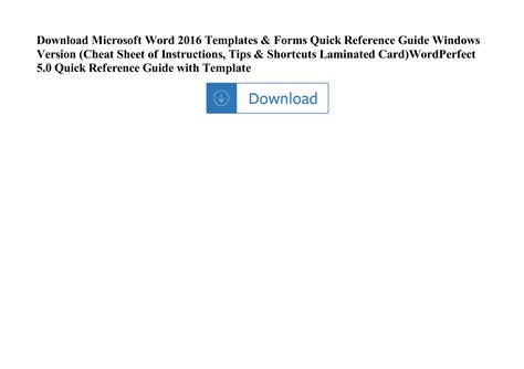 2016 S And Forms Quick Reference Guide Windows Version Cheat Sheet Of
