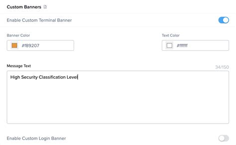 Banners And Classification Labeling Dizzion Documentation