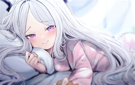 Purple Eyes Blushing Blue Archive White Background Pyjamas Smiling Loli Sorasaki Hina