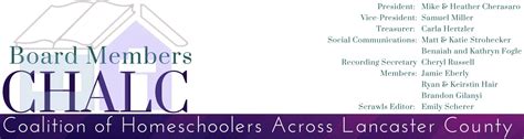 Chalc Coalition Of Homeschoolers Across Lancaster County