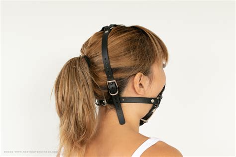 Leather Bondage Heavy Harness Ball Gag Restricted Senses