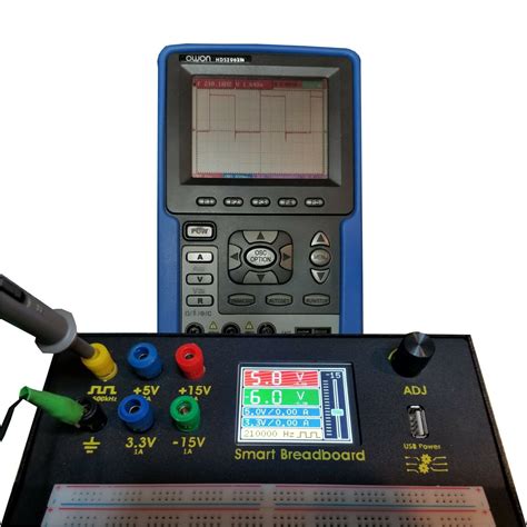 Powered Solderless Breadboard With Touch Screen Volt And Current Meter And Pulse Generator