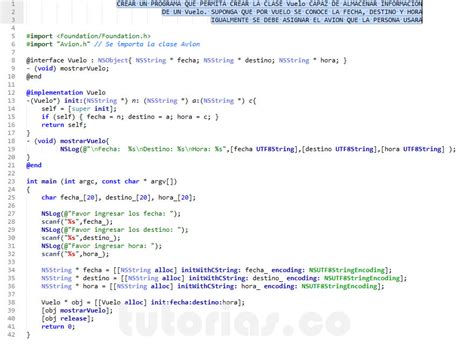 POO Objective C Clase Vuelo Tutorias Co