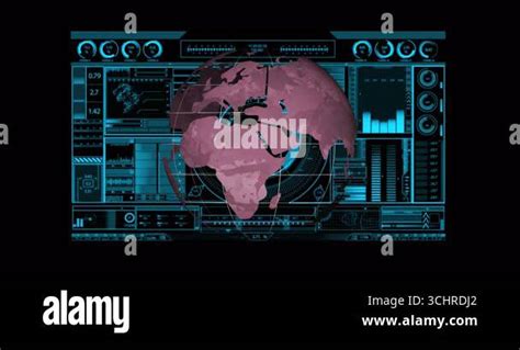 After Gauges And Charts Appearing 3d Globe Rotating With Pulsing Rings Visualizing Regional