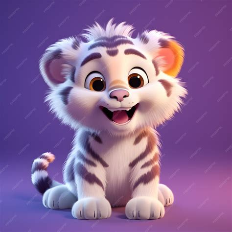 스튜디오에 있는 귀여운 호랑이 Ai 생성 이미지