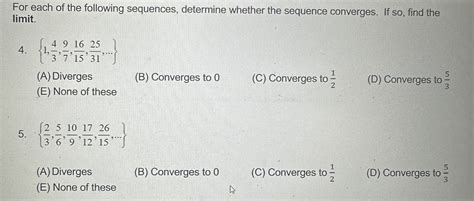 Solved For Each Of The Following Sequences Determine Chegg