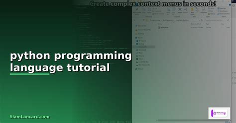 Basic Python Programming Tutorial Siamlancard