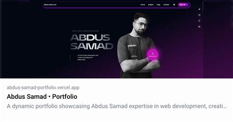 Abdus Samad On Linkedin Webdevelopment Portfolio Nextjs Sanityio Tailwindcss Shadcnui…