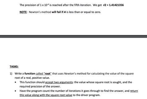 Solved Newton S Method For Finding Square Roots Is An Chegg Com