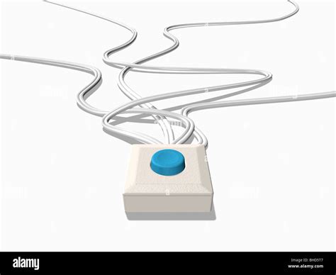 Blue Switch With Cables Stock Photo Alamy