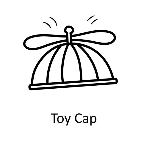Toy Cap Vector Outline Icon Design Illustration Toys Symbol On White