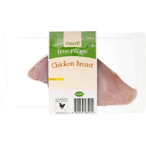 Macro Free Range Plain Chicken Breast 200g Woolworths
