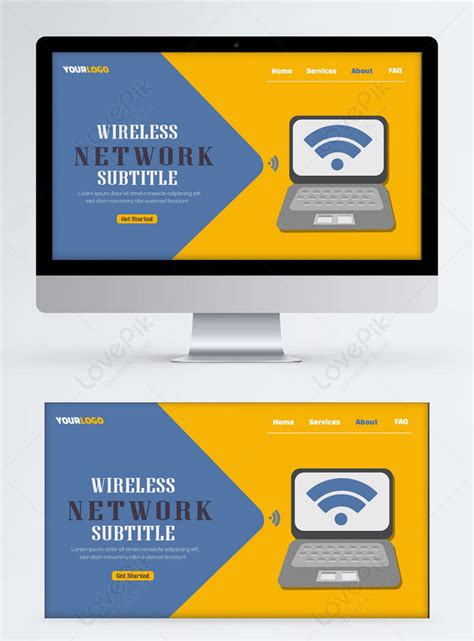 Wifi 프로모션 블루 오렌지 방문 페이지 Ui 디자인 이미지 사진 465517681 무료 다운로드