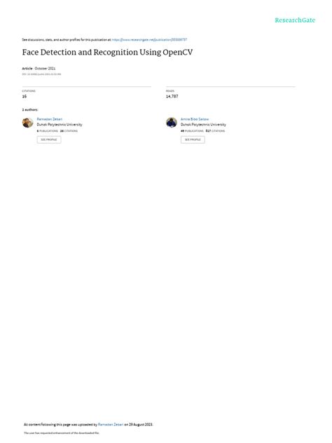 Face Detectionand Recognition Using Open Cv Pdf Principal Component Analysis Eigenvalues