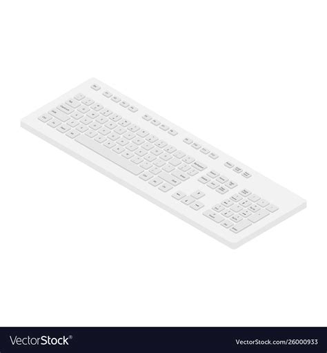 Isometric View White Pc Keyboard Royalty Free Vector Image