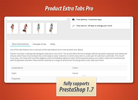 Product Extra Tabs Prestashop Module Pro Version