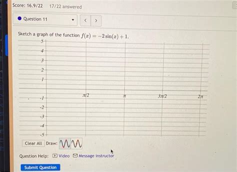 solved sketch a graph of the function f x −2sin x 1 draw