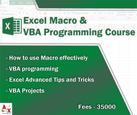 Excel Macro VBA Programming Online Class Myanmar Tech Press