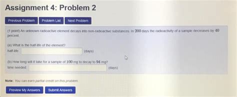 Solved Assignment 4 Problem 2 Previous Problem Problem List