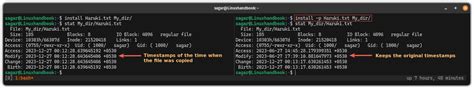using install command in linux