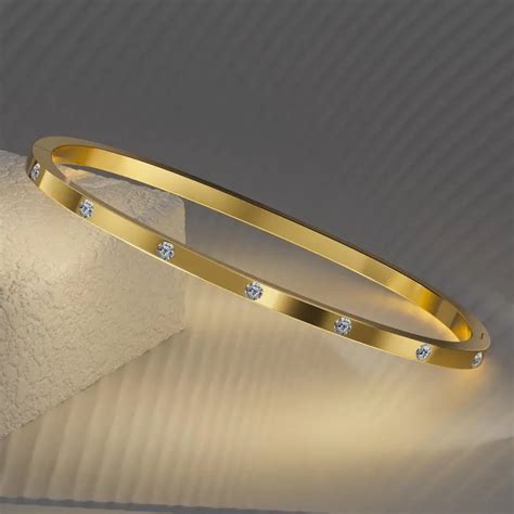 Stainless Steel 18k Gold Plated Bangle