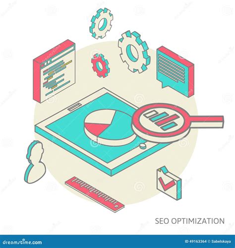 Isometric Background Seo Optimization Stock Vector Illustration Of