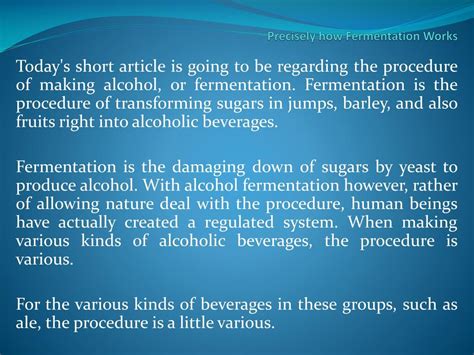 Ppt Precisely How Fermentation Works Powerpoint Presentation Free