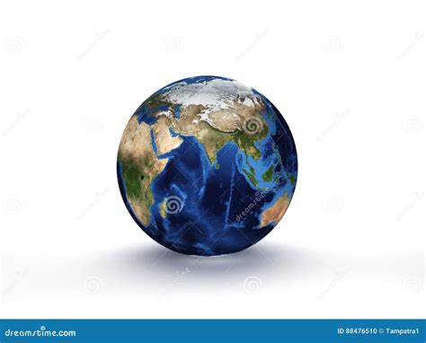 3d Rendering Planet Earth Globe Model Isolated On White Stock Illustration Illustration Of