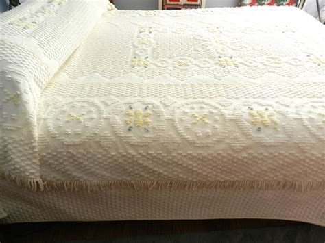 Twin White Bedspread Cotton Bedspread Cotton Chenille Bedspread