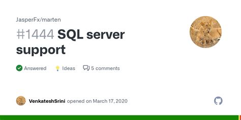sql server support · jasperfx marten · discussion 1444 · github