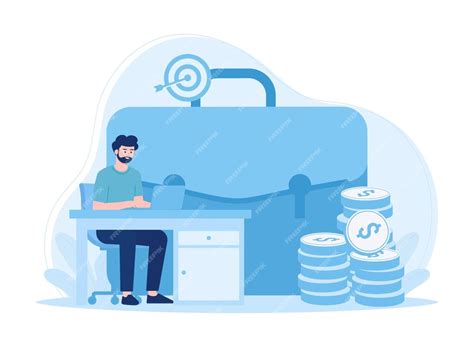 Premium Vector Executive Manager Planning And Monitoring Concept Flat Illustration