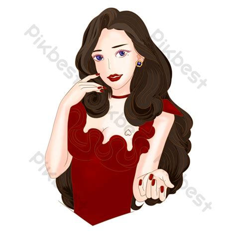 손으로 그린 만화 아름다움 아바타 일러스트 Png Psd 무료 다운로드 Pikbest