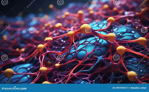 Abstract Conceptual Illustration Of Interconnected Neurons Synapse And