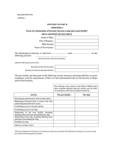 Declaration Of Security Form Fill Out And Sign Online Dochub