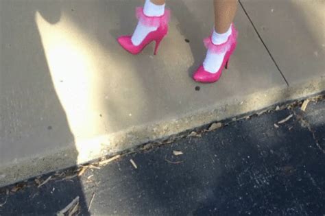 Kssunflwr Pink Heels Frilly Socks With Pink Lace Trim Kansas
