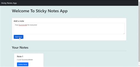 Sticky Note Apps Using Javascript With Source Code Sourcecodester