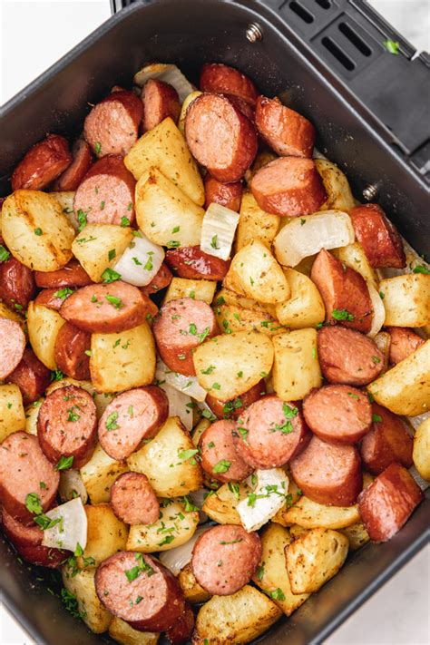 Air Fryer Potatoes And Sausage The Dinner Bite