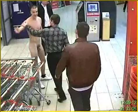 Security Cam Naked Guy Tries To Enter Supermarket ThisVid