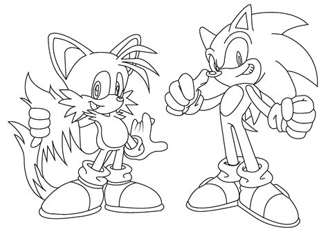 Amistad Entre Dos Héroes Dinámicos Páginas De Sonic Para Imprimir
