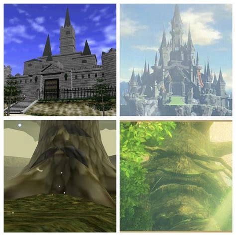 Oot Vs Botw Hyrule Castle And The Great Deku Tree R Breath Of The Wild