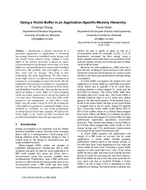 Pdf 1 Using A Victim Buffer In An Application Specific Memory Hierarchy