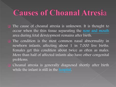 Choanal Atresia Symptoms Causes Treatment And Prevention Pptx
