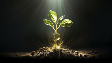 Premium Photo A Small Sapling In Ground Closeup