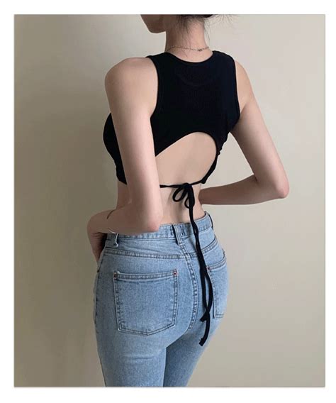 Made당일발송 백리스 스트링 리본 골지 홀터넥 크롭탑 바디프로필 반전뒷태 글램섹시 운동복 폴댄스 필라테스 골지탑 풀파티 방송댄스 춤 무대의상 유니크 스트릿 여리핏