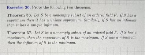 Solved Exercise Prove The Following Two Theorems Chegg