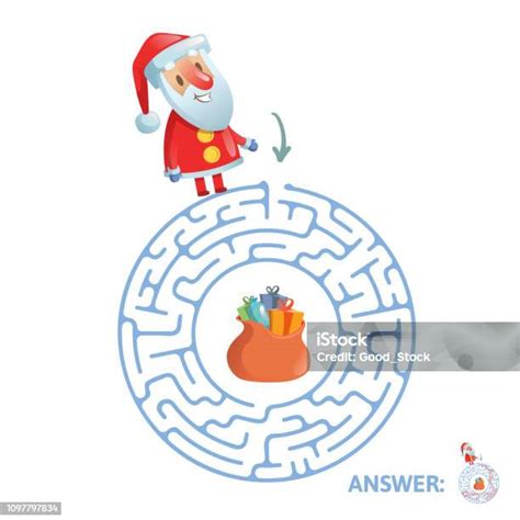 겨울 미로 게임입니다 재미 있는 산타 캐릭터와 응답 미 궁입니다 평면 벡터 일러스트입니다 흰색 배경에 고립 거리에 대한 스톡 벡터 아트 및 기타 이미지 Istock