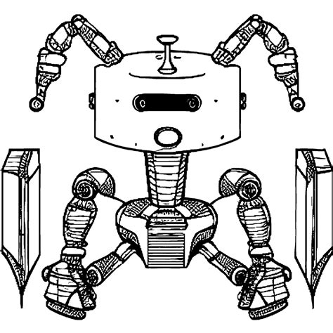 Coloriage Robot · Creative Fabrica
