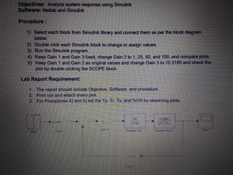 Solved Objectives Analyze System Response Using Simulink Chegg
