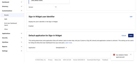 Redirect To Application Instead Of Showing Okta Dashboard For The User Leading To Error Api
